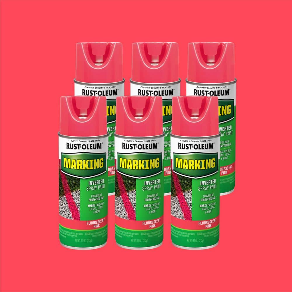 Rust-Oleum Specialty 11 oz. Fluorescent Pink Marking Spray Paint (6 ...