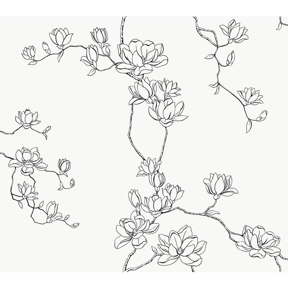 Magnolia Home by Joanna Gaines Magnolia Black Branches Wallpaper MF4731 ...