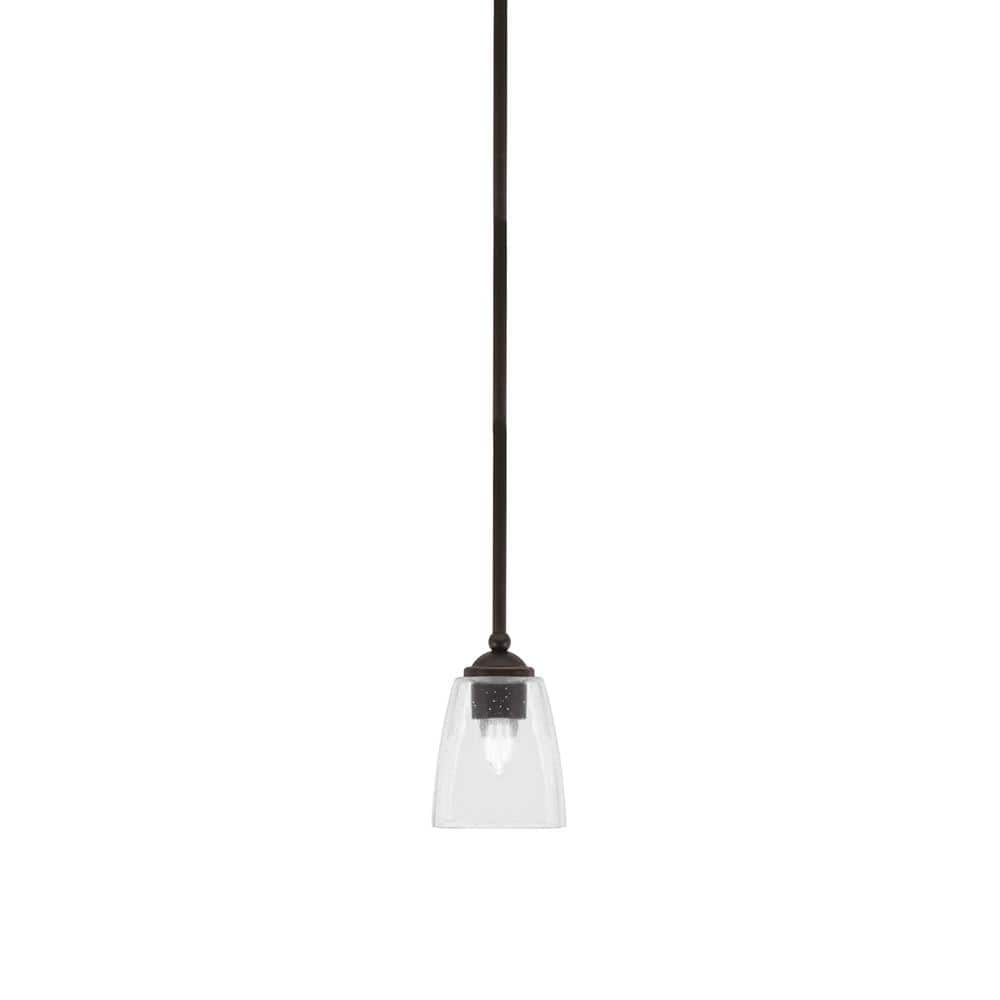 Clevelend 100-Watt 1-Light Brown Pendant Mini Pendant Light with Clear ...
