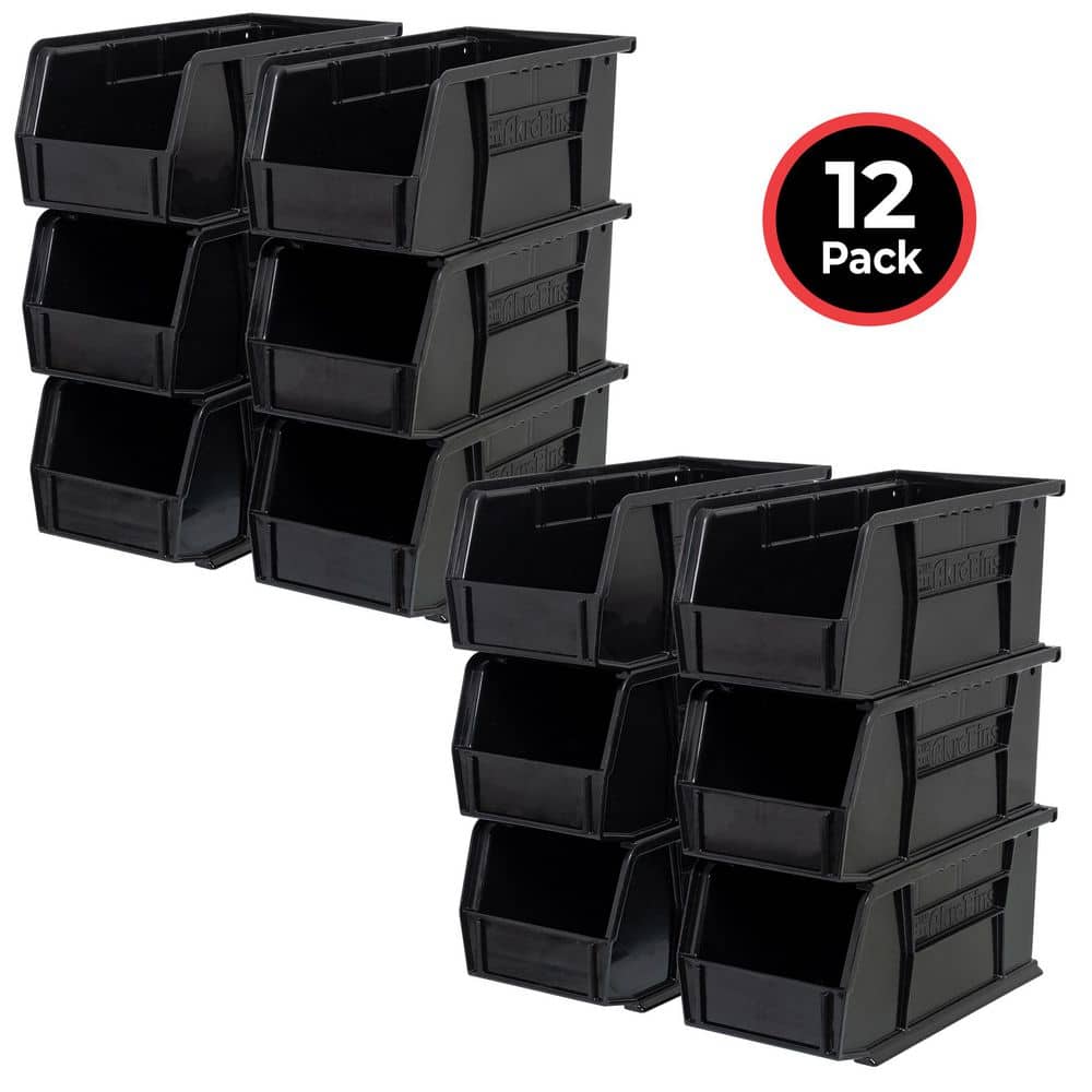 Akro-Mils Plastic Stackable Storage Bins/ Totes, 10-7/8 in. x 5-1/2 in ...