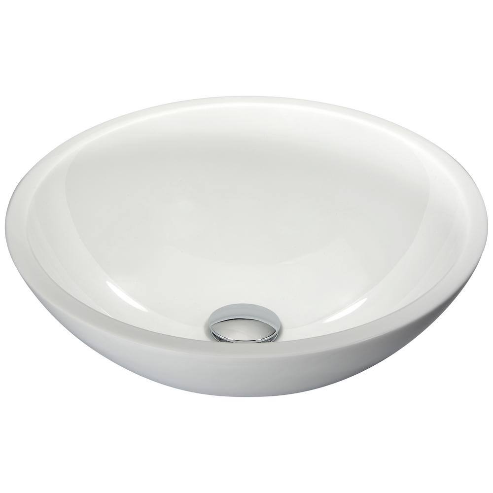 ANZZI Egret Series Vessel Sink in White LS-AZ032 - The Home Depot