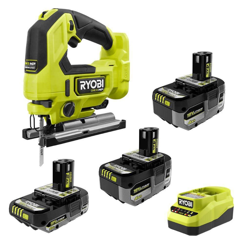 RYOBI ONE+ 18V HIGH PERFORMANCE Kit w/ (2) 4.0 Ah Batteries, 2.0 Ah ...