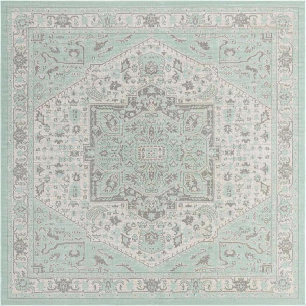 Unique Loom Whitney Milano Mint 7 ft. 10 in. x 7 ft. 10 in. Area Rug ...