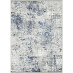 HaiiMeid Lost City Blue 5 ft. x 7 ft. Modern Abstract Washable Area Rug ...