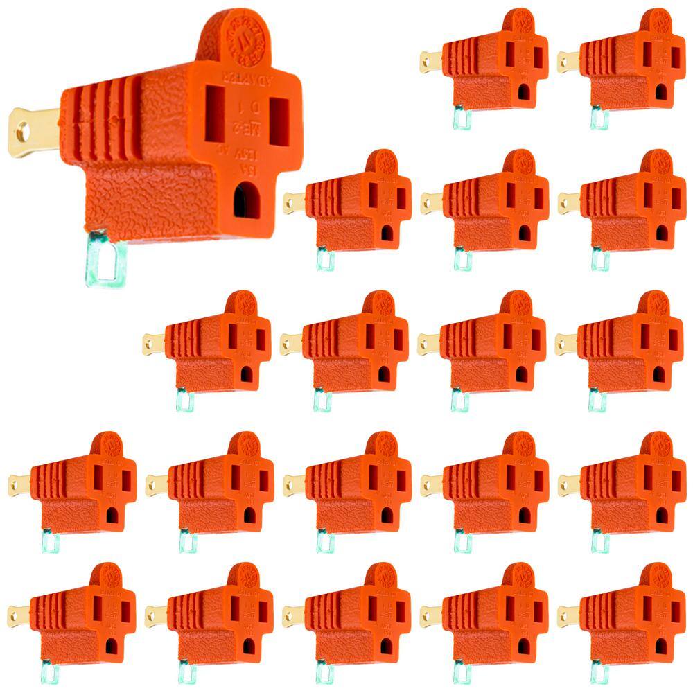 GE Polarized Grounding 2-Prong Adapter, Orange, (20-Pack) 46851 - The ...