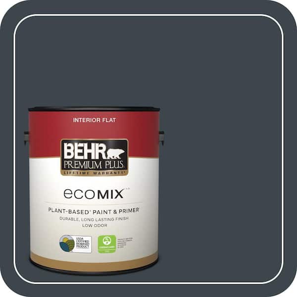BEHR PREMIUM PLUS 1 gal. #740F-7 Night Shade Flat EcoMix Plant-Based ...