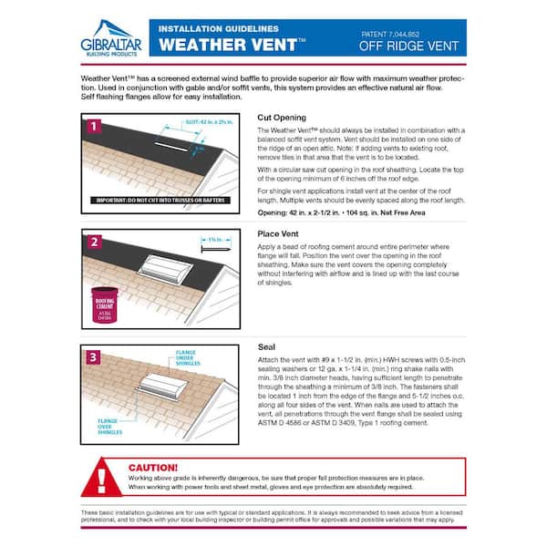 Gibraltar Building Products 4 ft. Galvanized Steel Off Ridge Vent in ...