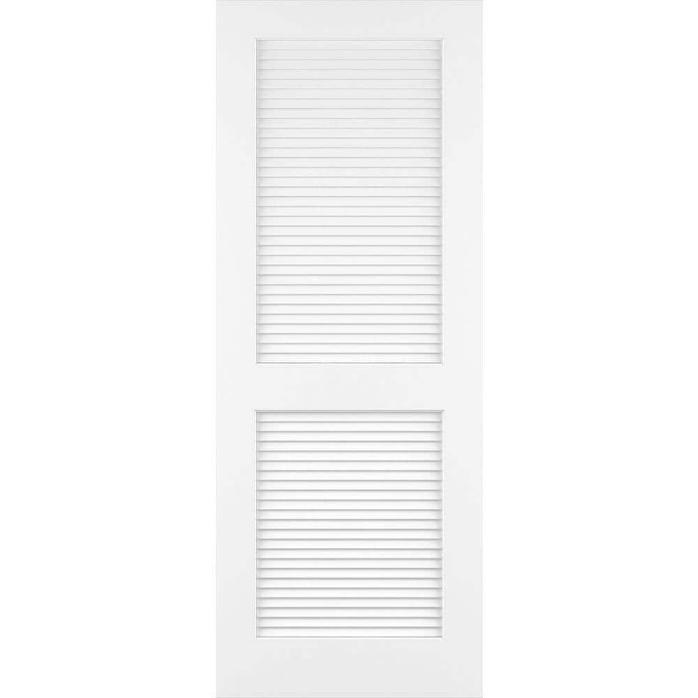Kimberly Bay 18 in. x 80 in. Solid Core White Traditional Louver Wood ...