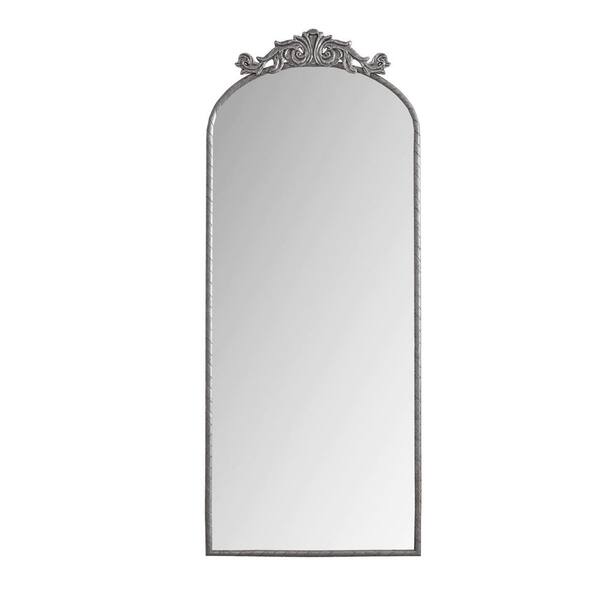 Antique Silver 24 in W x 58 in. H Classic Arched Iron and MDF Framed ...