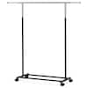 Black Metal Garment Clothes Rack with Extendable Rod 30.5 in. W x 58.3 ...