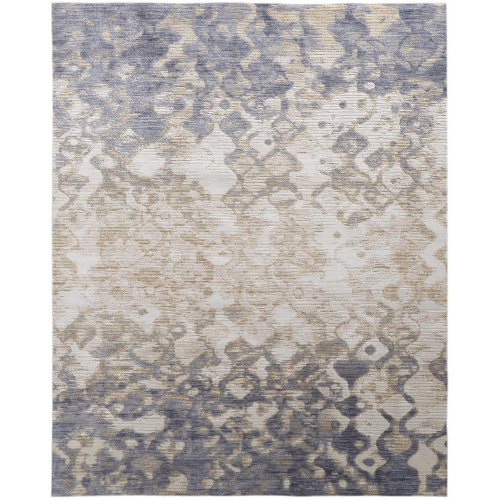 HomeRoots 4 ft. X 6 ft. Tan and Ivory Abstract Area Rug 2000514158 ...