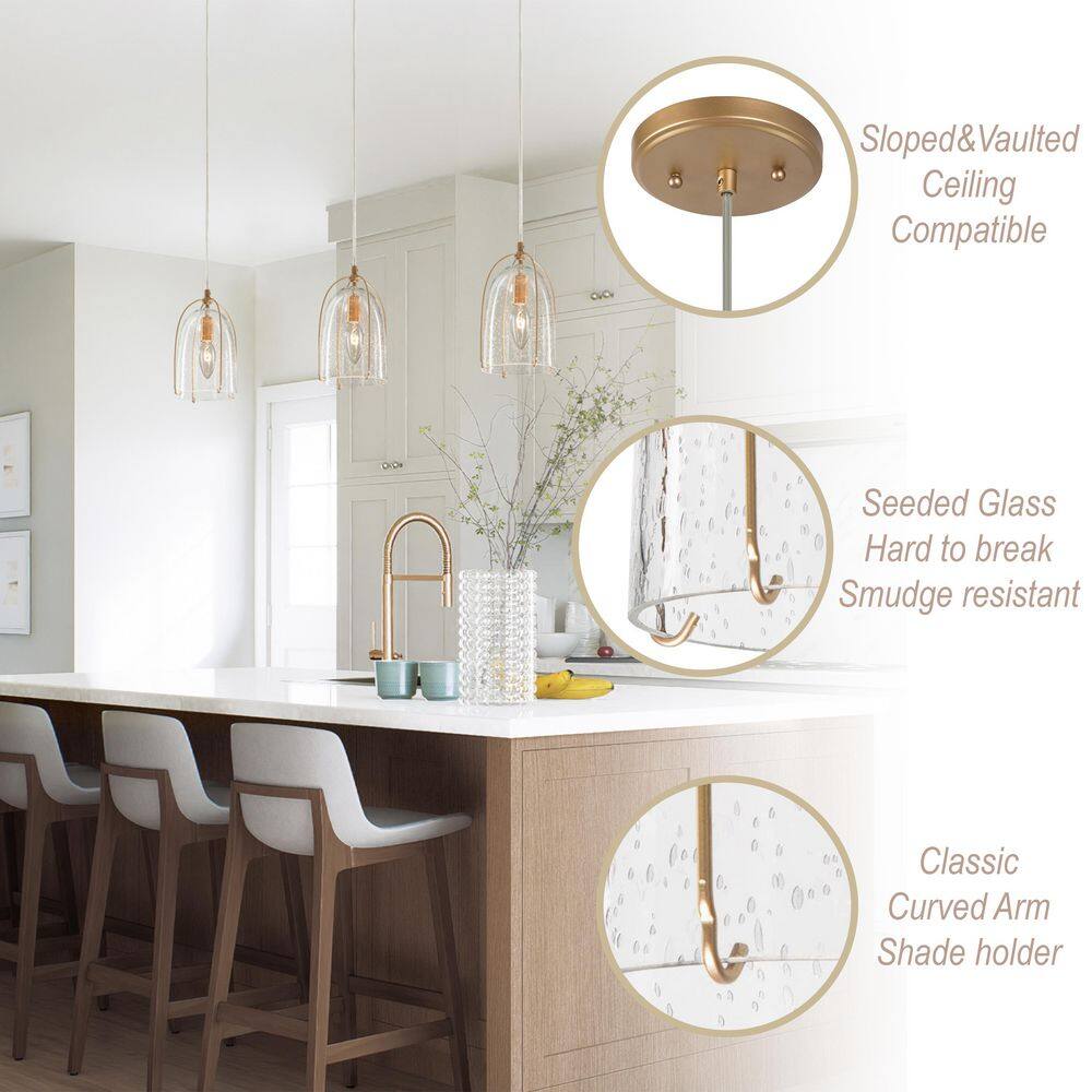 Uolfin Modern Gold Bell Mini Dining Room Pendant Light, 1-Light 5 in ...