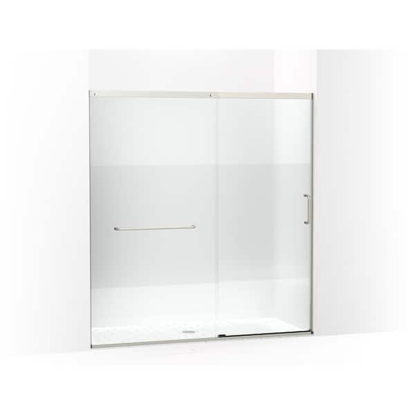KOHLER Elate 68-72 in. W x 76 in. H Sliding Frameless Shower Door in ...