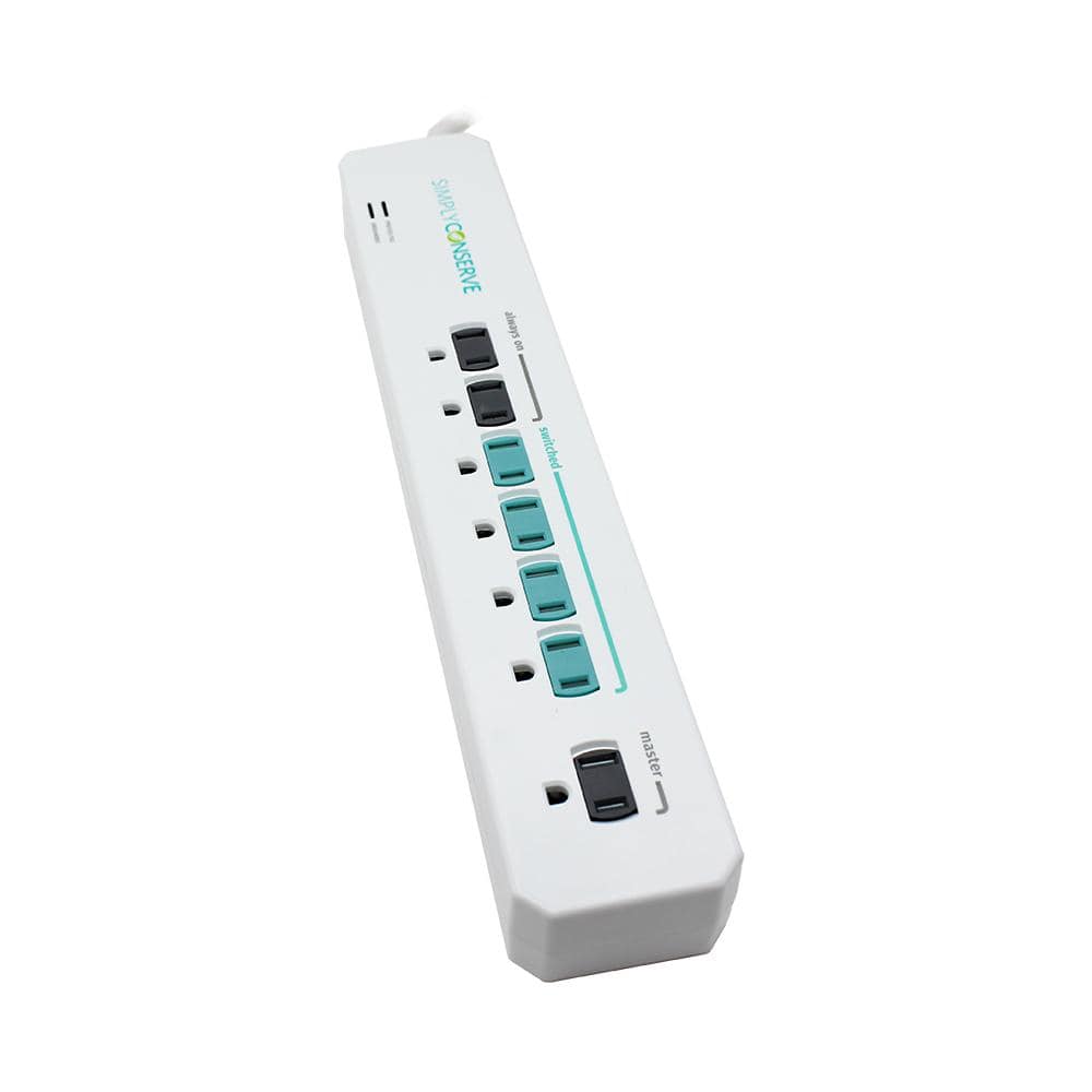 Simply Conserve 3 ft. 7-Outlet Energy-Saving Advanced Surge Protector ...
