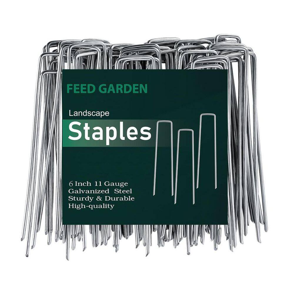Augbeer 6 in. 11 Gauge Landscape Stakes for Weed Barrier, Tent ...