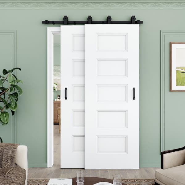 EH PUERTA 48 in. x 80 in. (Double 28 in.) No Assembly Required 5 Panel ...