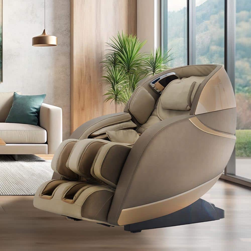 Infinity Evo Max 4D Massage Chair-Bronze/Tan-Faux Leather 187125511 ...