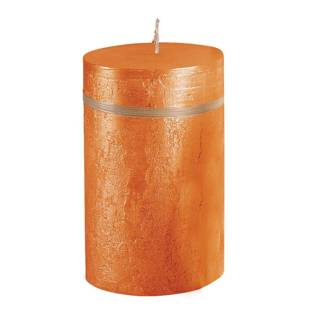 Vance Kitira 6 in. Gold Ritz Timber Pillar Candle RT306GLD - The Home Depot