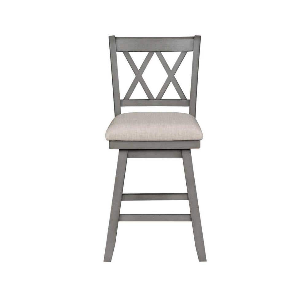 Home 2 Office Brookline 24 in. Gray High Back Wood 37.5 in. Swivel ...
