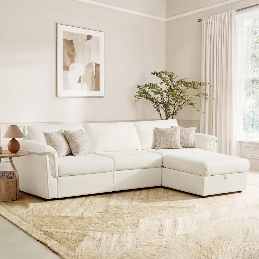 Spruce & Spring Wells 122 in.Fabric Modern Modular Sectional Sofa in ...