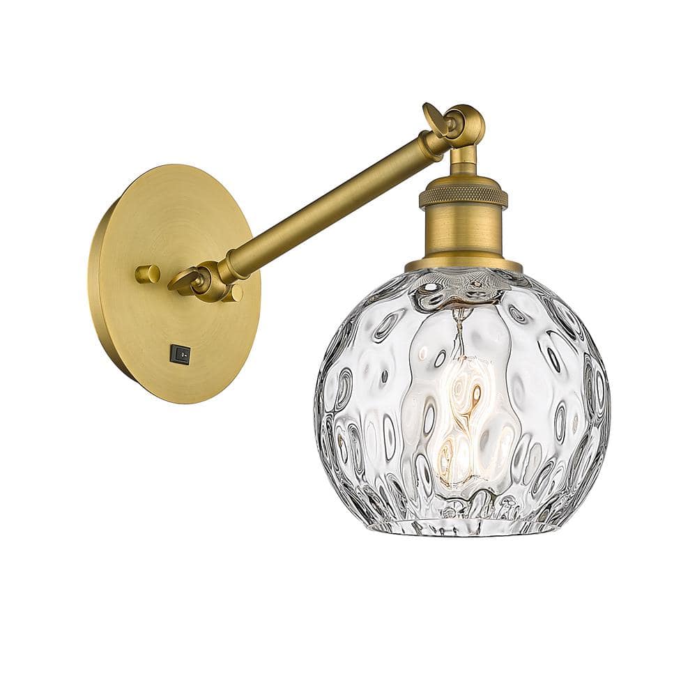 Innovations Athens Water Glass 1-Light Brushed Brass, Clear Water Glass ...