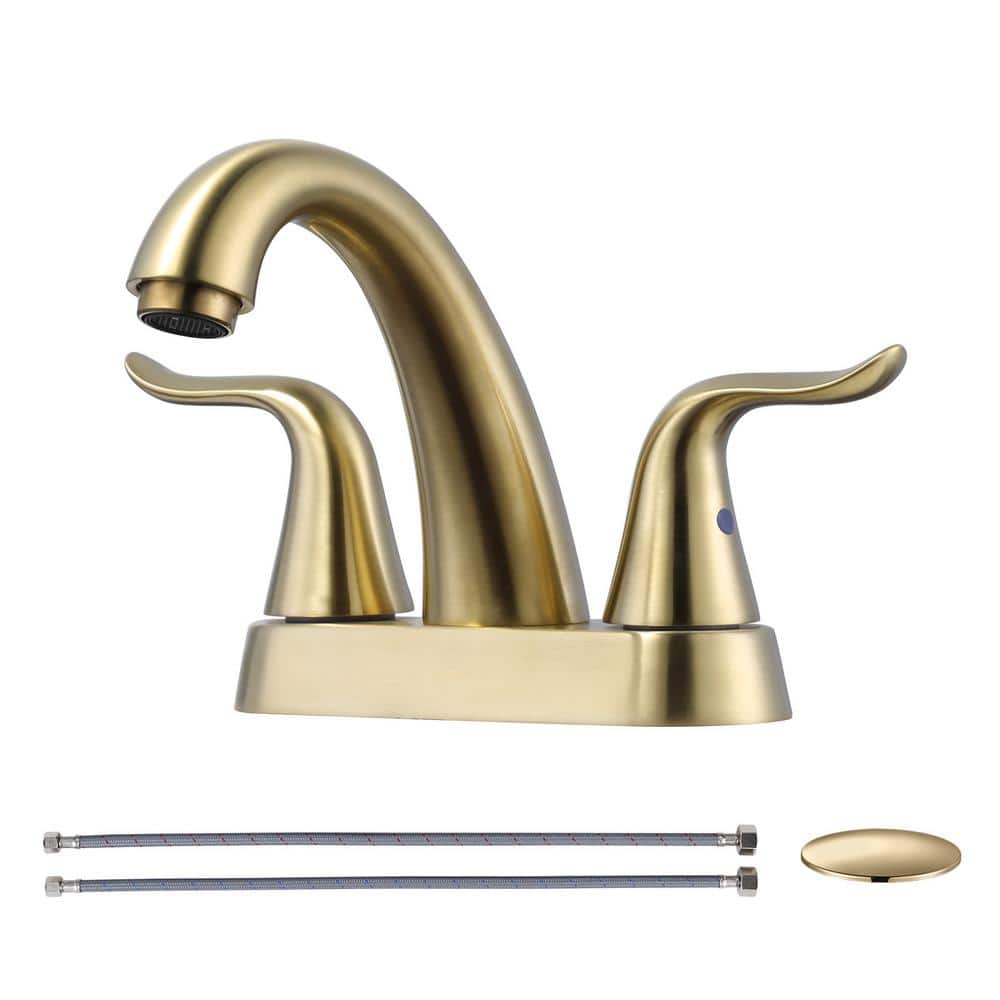 AVITAS Modern High Arc 4 in. Centerset Double Handle Bathroom Faucet ...