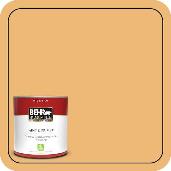 BEHR PREMIUM PLUS 1 qt. #BIC-29 Kernel Flat Low Odor Interior Paint ...