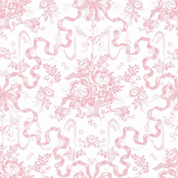 LOVESHACKFANCY Fairytale Peony Pink Toile Wallpaper Sample AST6271SAM ...