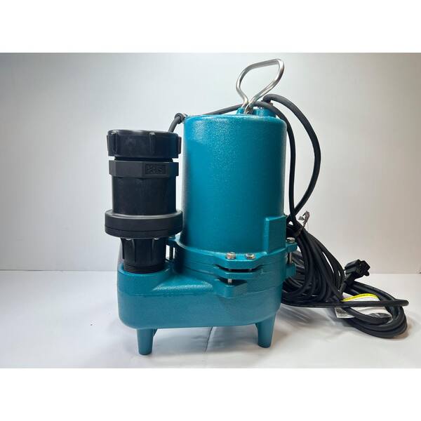 LEO 0.4 HP 115-Volt/60HZ Cast Iron Submersible Sewage Pump with Tethered Float Switch LSEH414T ...