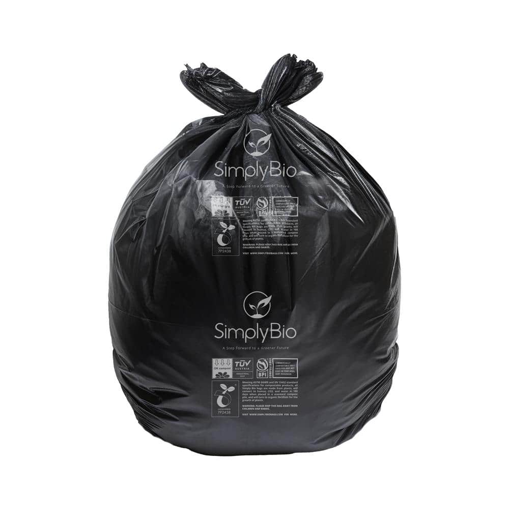 Simply Bio 8 Gal. Compostable Trash Bags with Handle, Eco-Friendly ...
