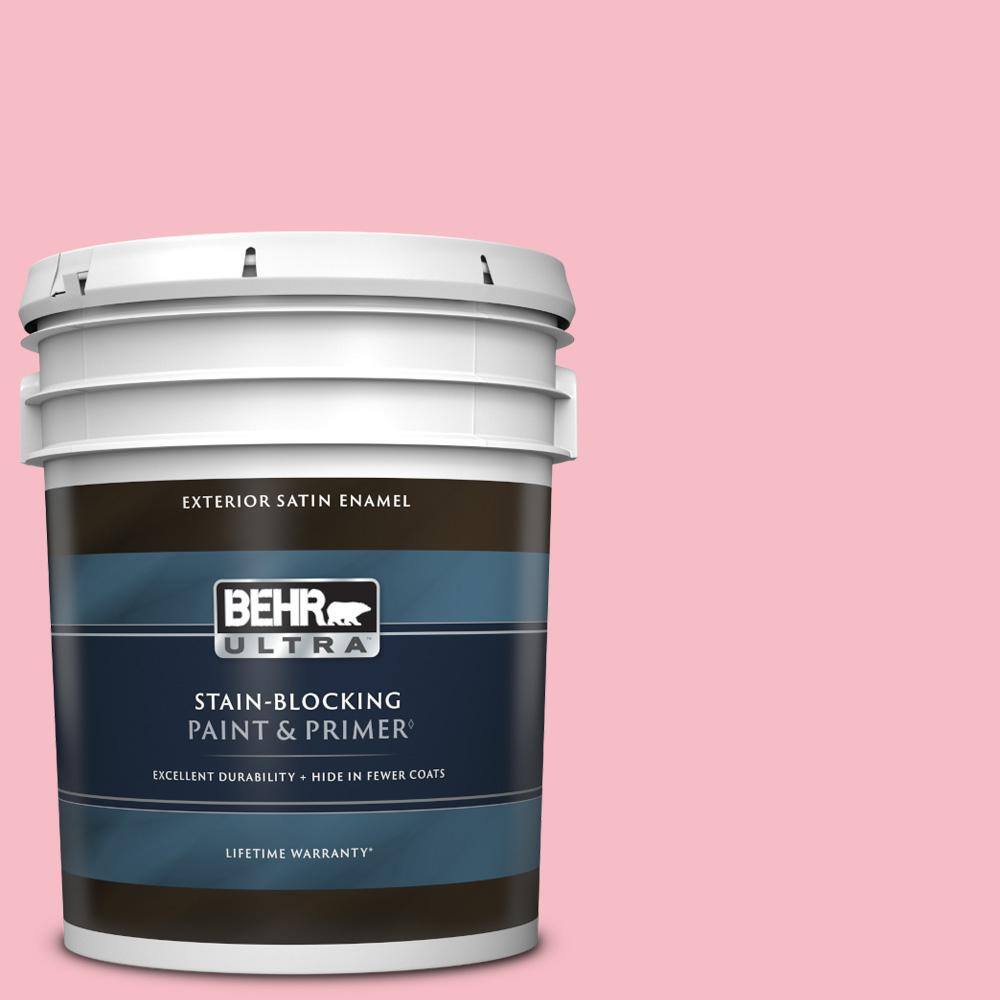 BEHR ULTRA 5 gal. #120C-2 Pink Punch Satin Enamel Exterior Paint ...