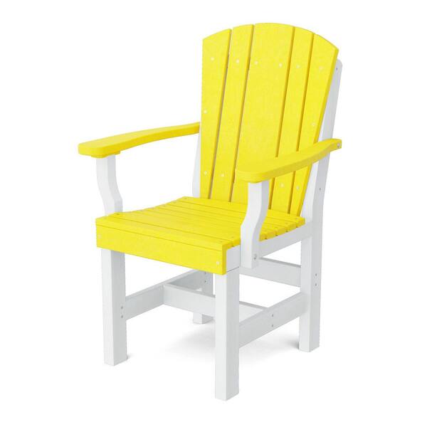 Wildridge Heritage Lemon Yellow and White HDPE Plastic Outdoor Dining ...