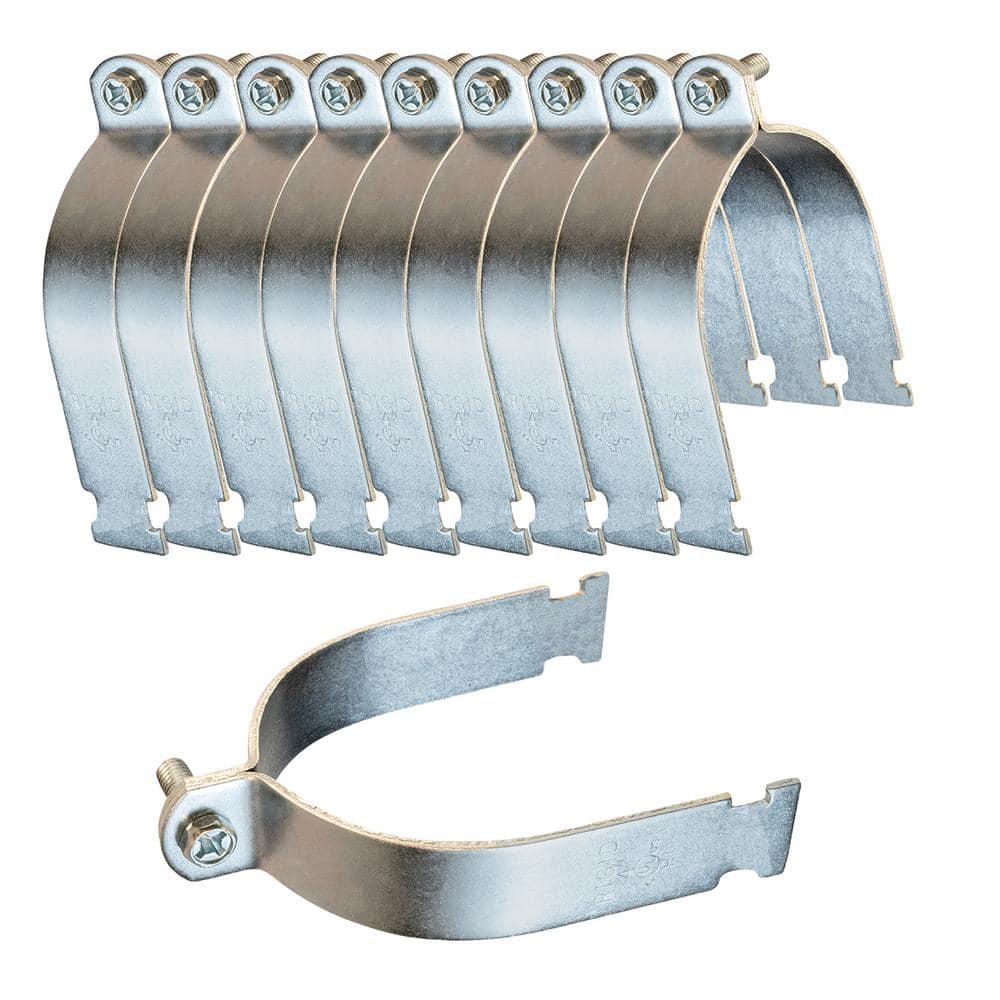 PLUMBFLEX 1-1/2 in. Electro Galvanized Steel Strut Clamp (10-Pack ...