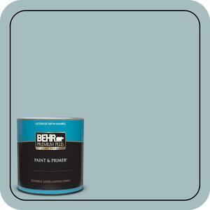 BEHR PREMIUM PLUS 1 qt. #PPU13-13 Oslo Blue Semi-Gloss Enamel Exterior ...