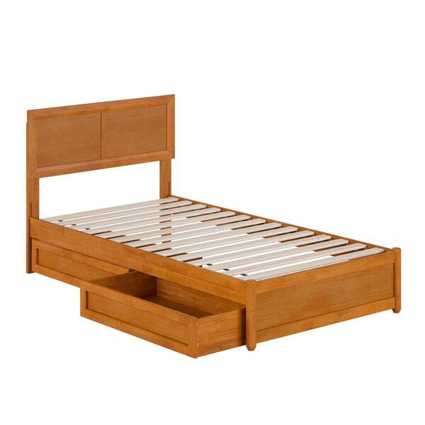 AFI Lylah Light Toffee Natural Bronze Solid Wood Frame Twin Platform ...