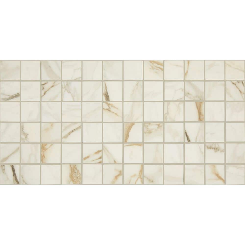 Daltile Panoramic Duet Calacatta Topaz 12 in. x 24 in. Matte Ceramic ...