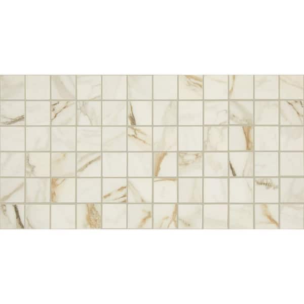 Daltile Panoramic Duet Calacatta Topaz 12 in. x 24 in. Matte Ceramic ...