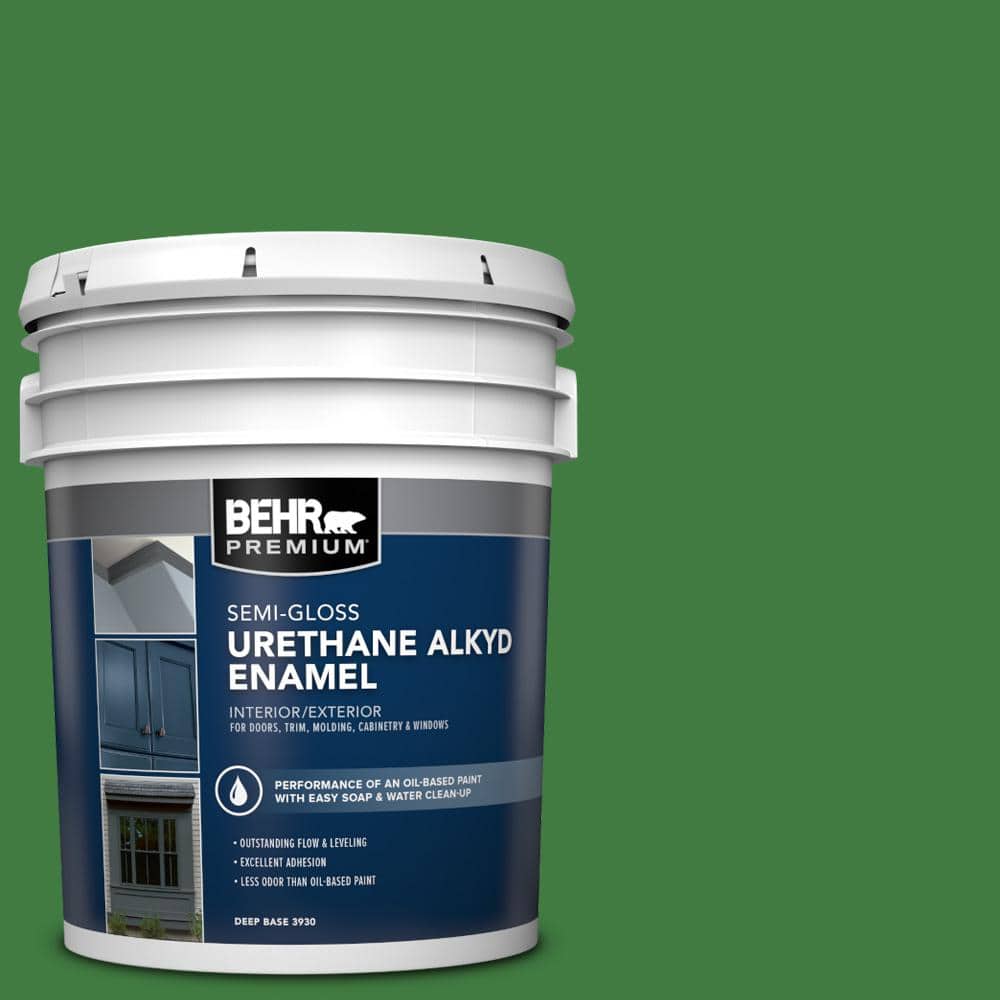 BEHR PREMIUM 5 gal. #M390-7 Hills of Ireland Urethane Alkyd Semi-Gloss ...