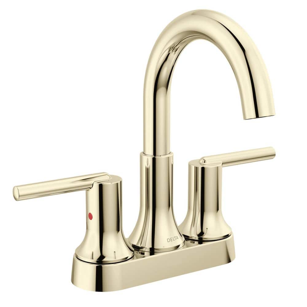 Delta Trinsic 4 in. Centerset Double Handle Bathroom Faucet in Polished ...