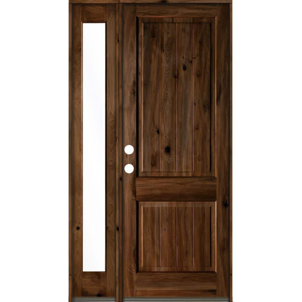 Krosswood Doors 50 in. x 96 in. Rustic Knotty Alder Right-Hand/Inswing ...