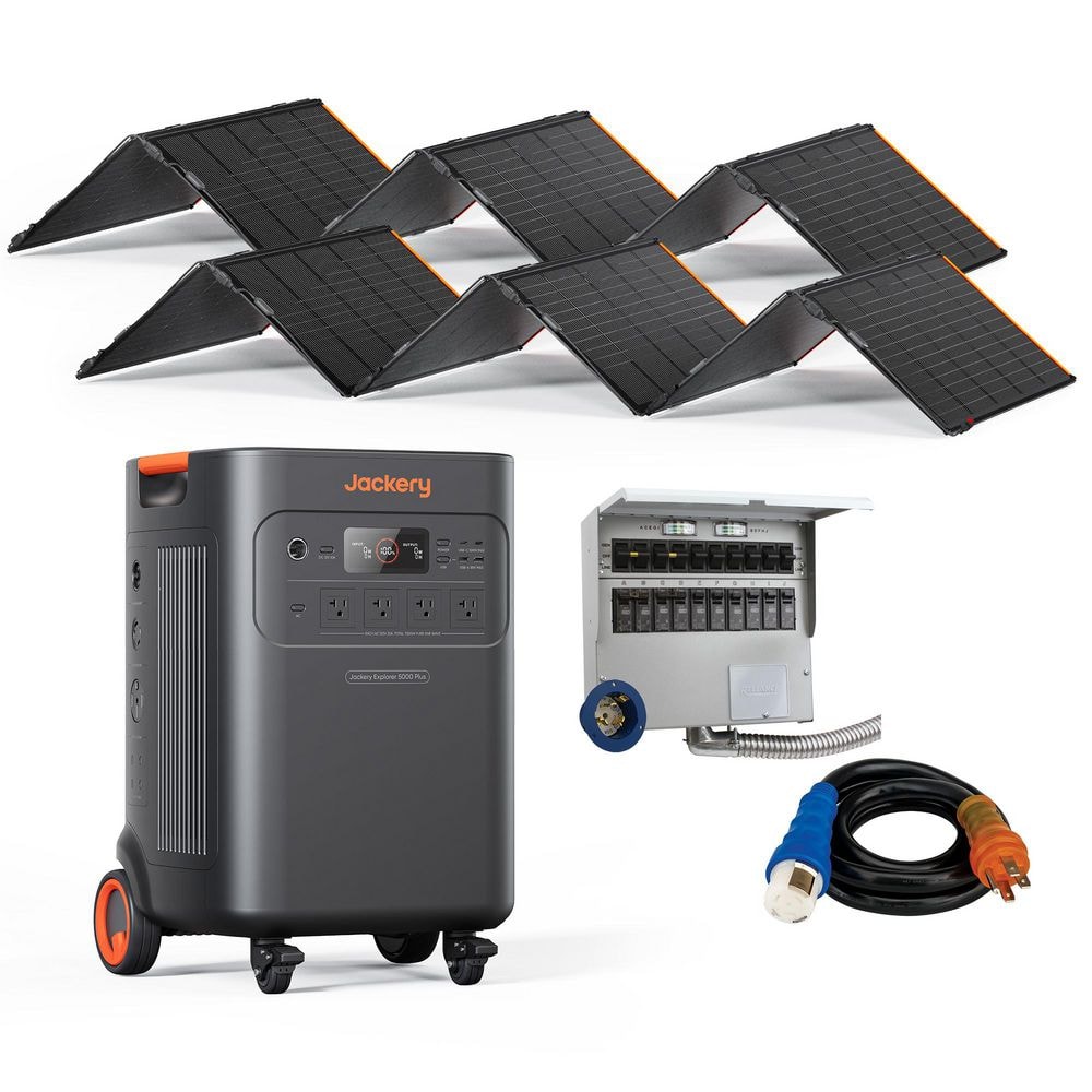 Jackery 7200/14400W Peak Solar Generator 5000Plus Push Button Start w ...