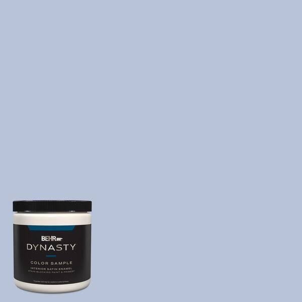 BEHR DYNASTY 8 oz. #610C-3 Virginia Blue Satin Enamel Stain-Blocking ...