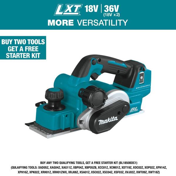Makita 18V LXT Lithium-Ion Brushless 3-1/4 in. Cordless Planer, AWS ...
