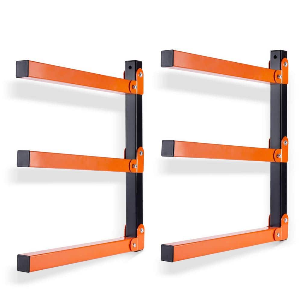Angel Sar 17 in. 3-Level Adjustable Metal Lumber Storage Rack for Shed ...