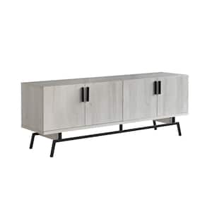 Furniture of America Tomfaul 60 in. White Oak TV Stand Fits TV's up to ...