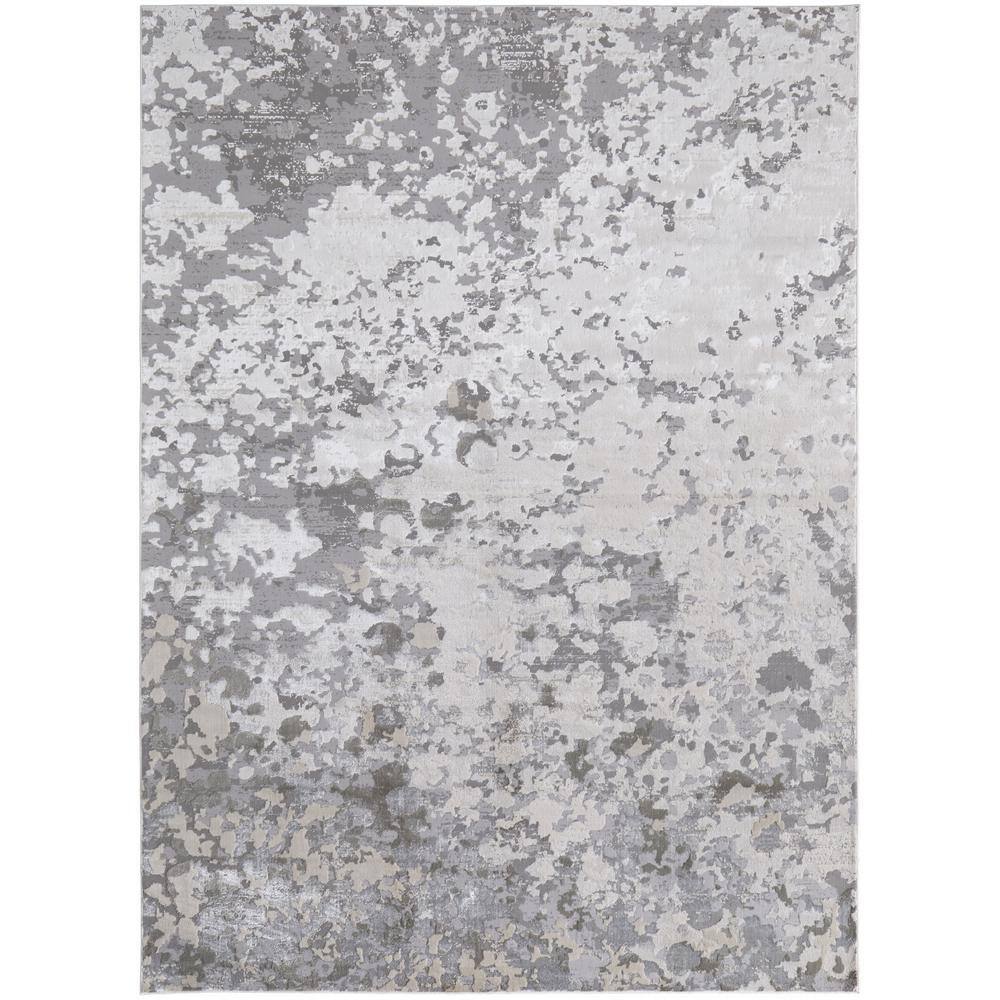 HomeRoots 7 x 10 Silver and Gray Abstract Area Rug 2000511533 - The ...