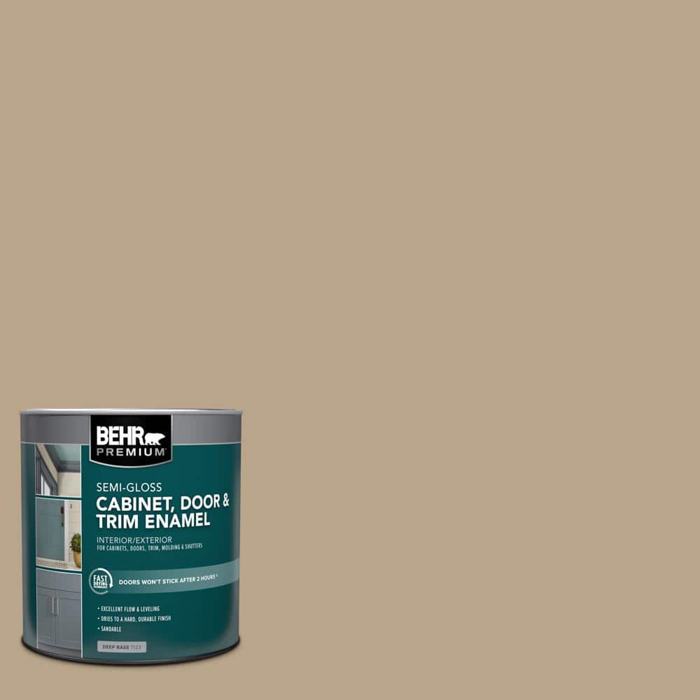 BEHR PREMIUM 1 qt. #710D-4 Harvest Brown Semi-Gloss Enamel Interior ...