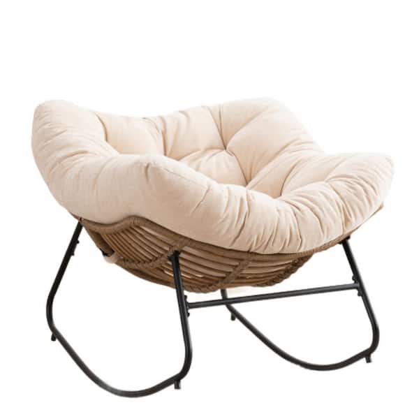 Dracelo Series Frame Metal Rocking Outdoor Rocking Chair with ...