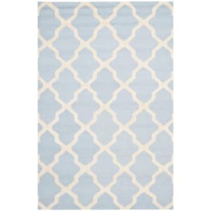 SAFAVIEH Cambridge Light Blue/Ivory 8 ft. x 10 ft. Geometric Trellis ...
