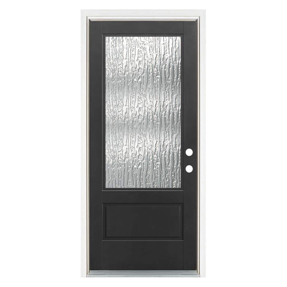 MP Doors 36 in. x 80 in. Left-Hand Inswing 3/4 Lite Water Wave Glass ...
